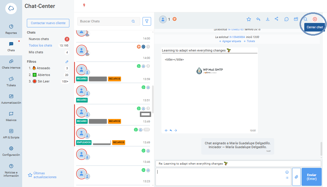 Cerrar Chats Correctamente en Chat2Desk